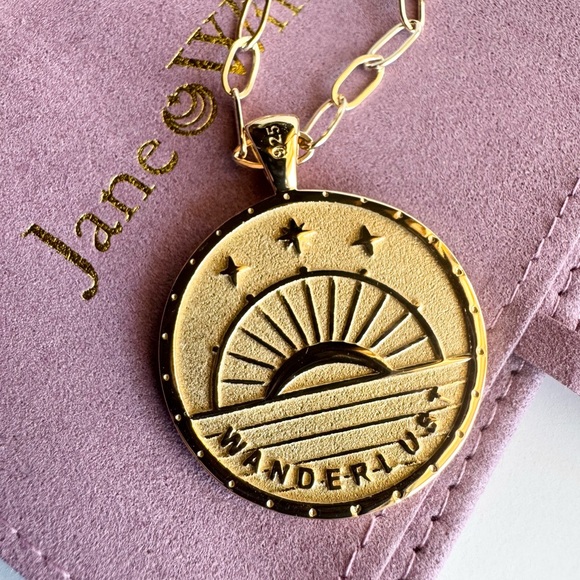 Jane Win | Jewelry | Jane Win Wanderlust Wildflower Original Coin Pendant With Drawn Link Chain ...